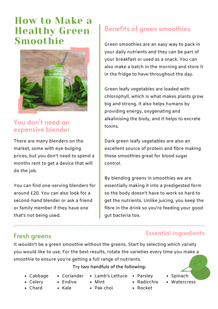 Green Smoothie Guide - replenish with plants
